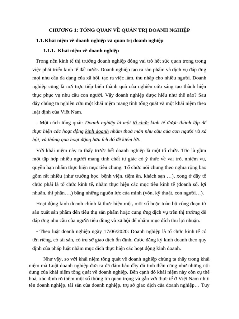 Chuong 1 Tong Quan Ve QTDN | PDF