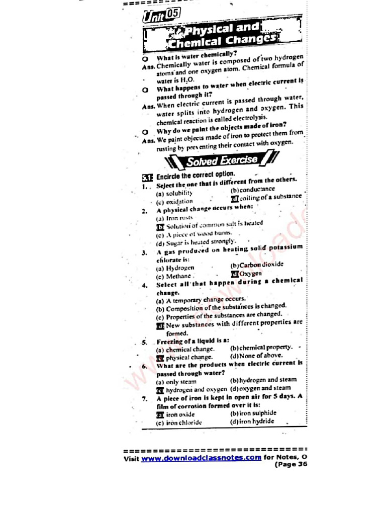 Unit # 5 Class Vii | PDF