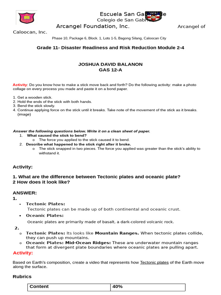 DRRR ANSWER Module JOSHUA | PDF | Volcanic Ash | Volcano