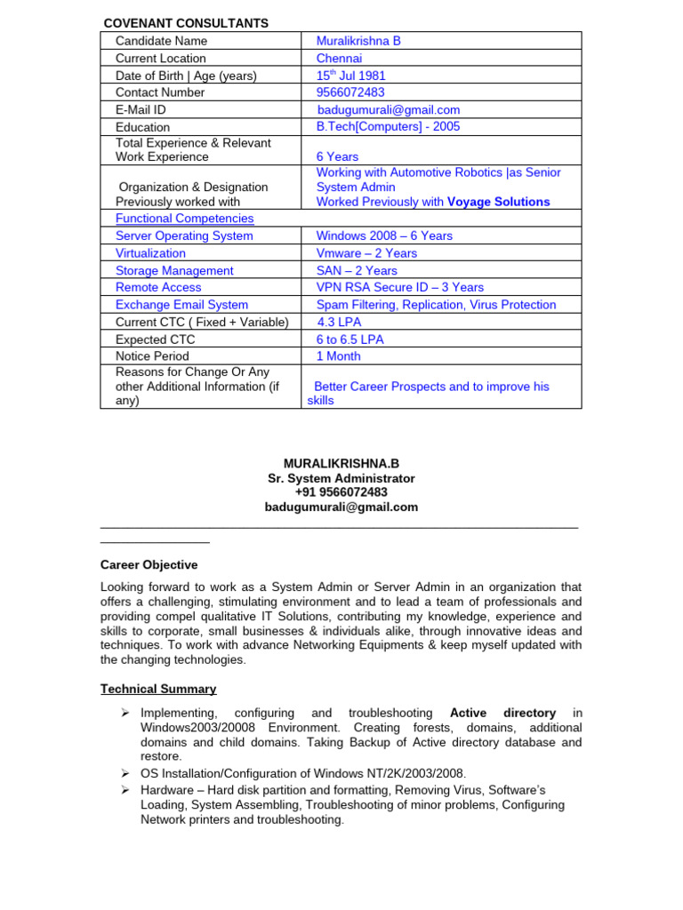 Muralikrishna B | PDF | Active Directory | Virtualization