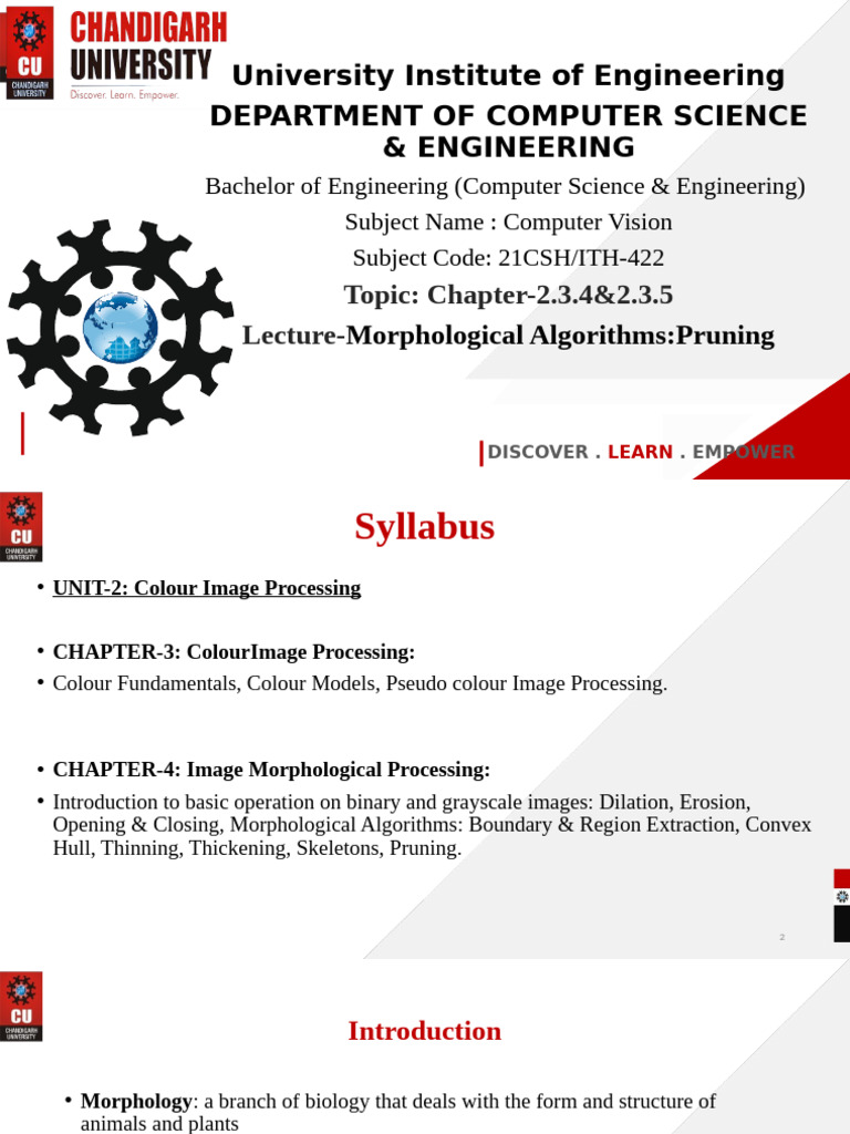 Lecture 234235 Morphological Algorithms Pruning Pdf Image Segmentation Imaging