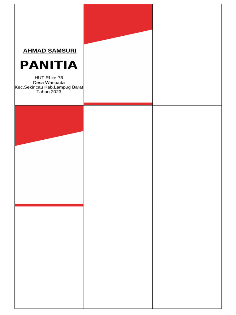 Desain 3 ID Card Panitia HUT RI | PDF