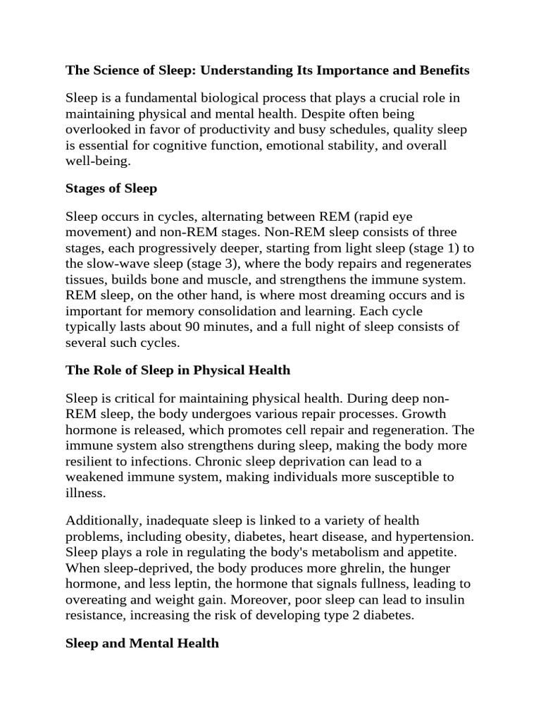 The Science of Sleep | PDF | Sleep | Sleep Deprivation