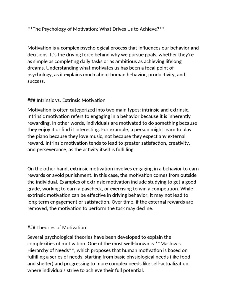 The Psychology of Motivation | PDF | Motivational | Motivation