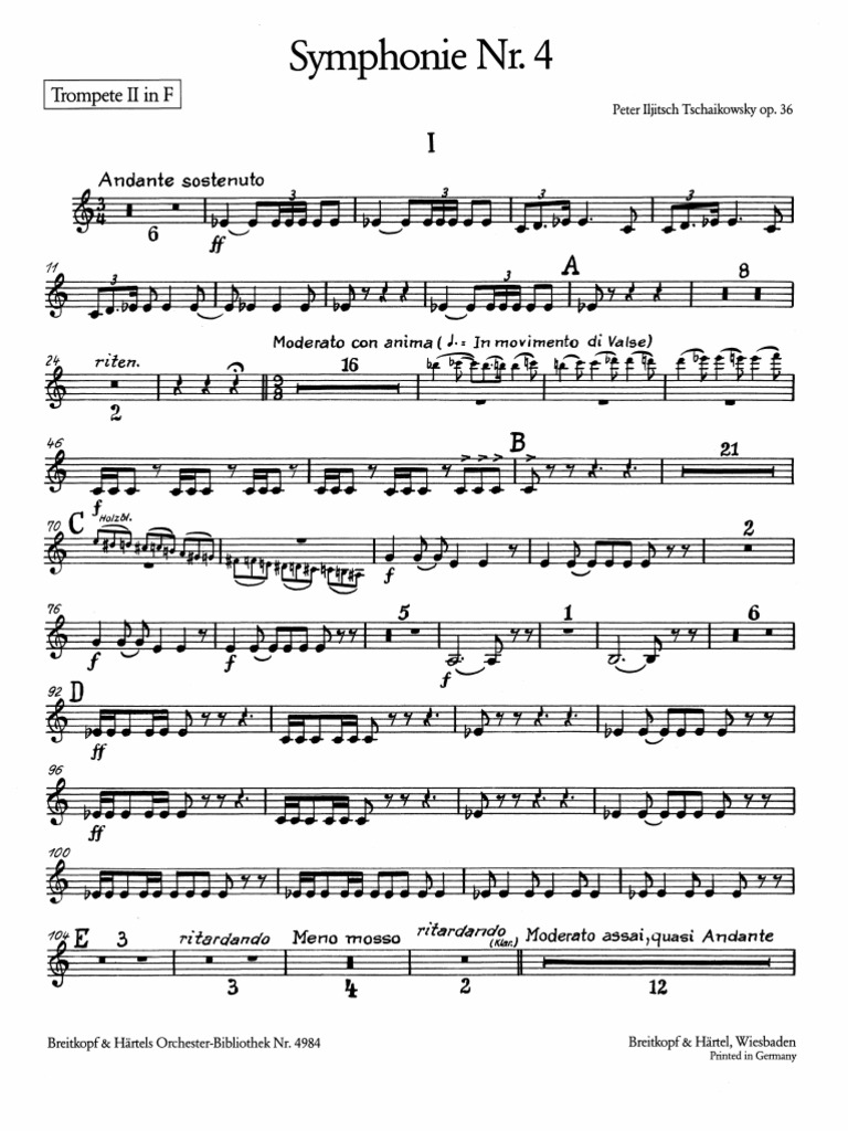 Tchaikovsky Symphony No. 4-Breit 16 Tpt 2 | PDF