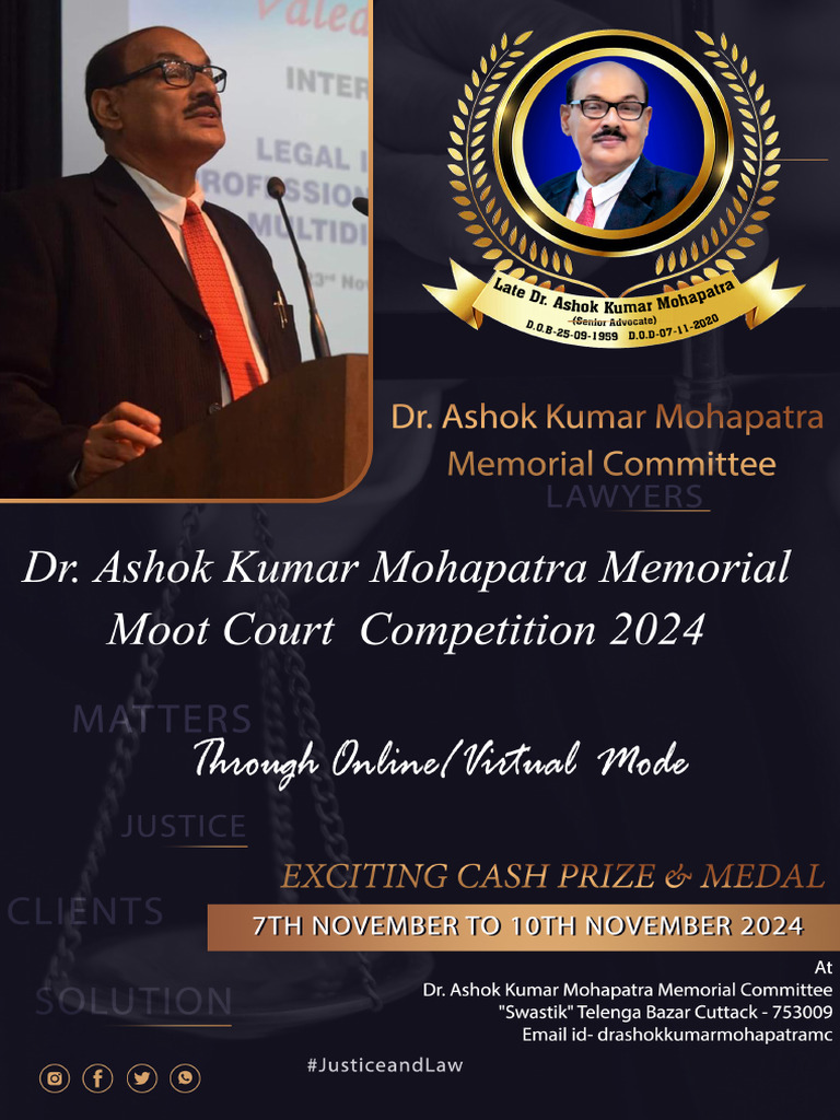 DR. Ashok Kumar Mohapatra Moot Court Proposition | PDF | Justice | Crime & Violence