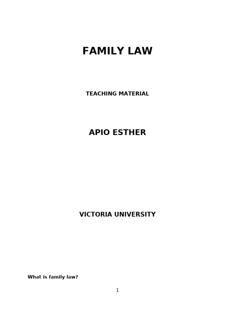 Overview of Family Law Concepts | PDF | Family | Marriage