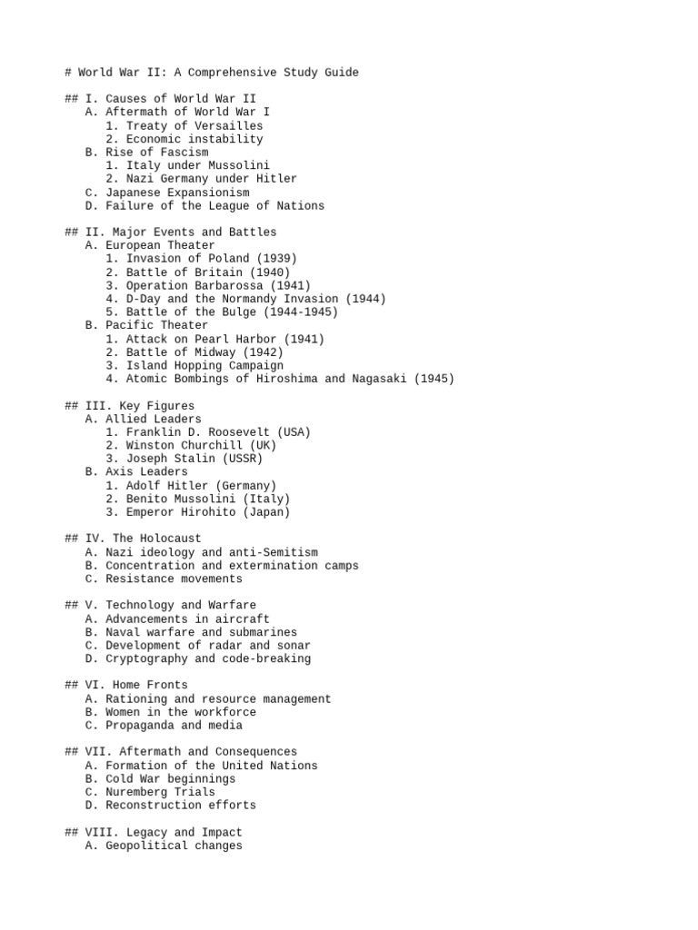World War II Study Guide | PDF