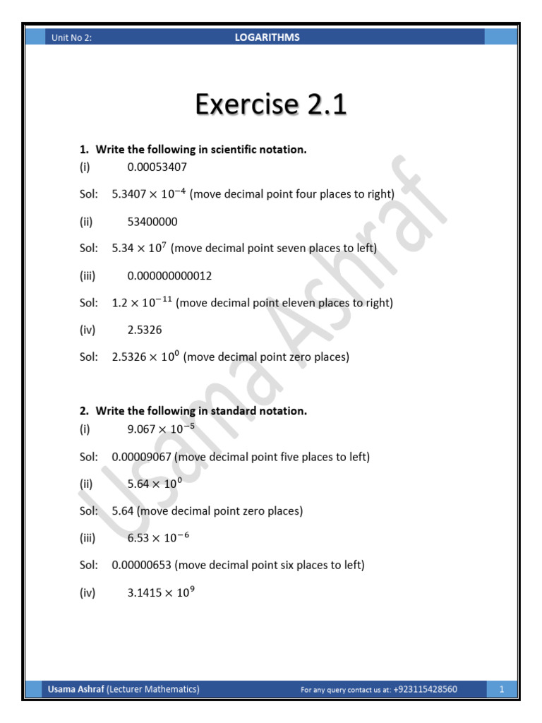 Unit 02 | PDF | Logarithm | Arithmetic