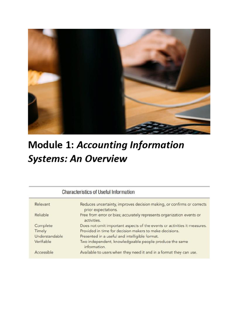 Module 1 - Accounting Information Systems - An Overview | PDF ...