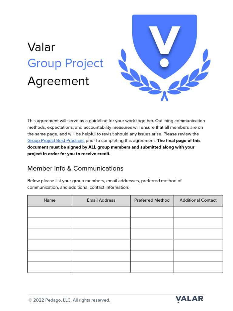 Group Project Agreement EMBASL | PDF | Career & Growth