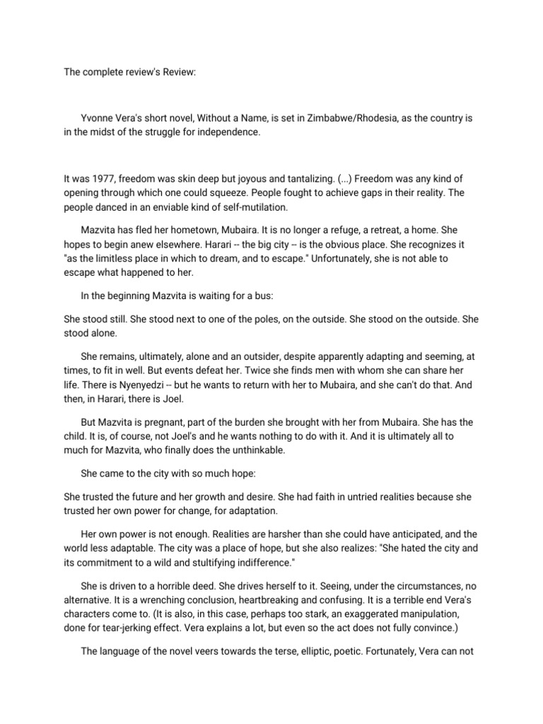 Sammary of Without A Name | PDF