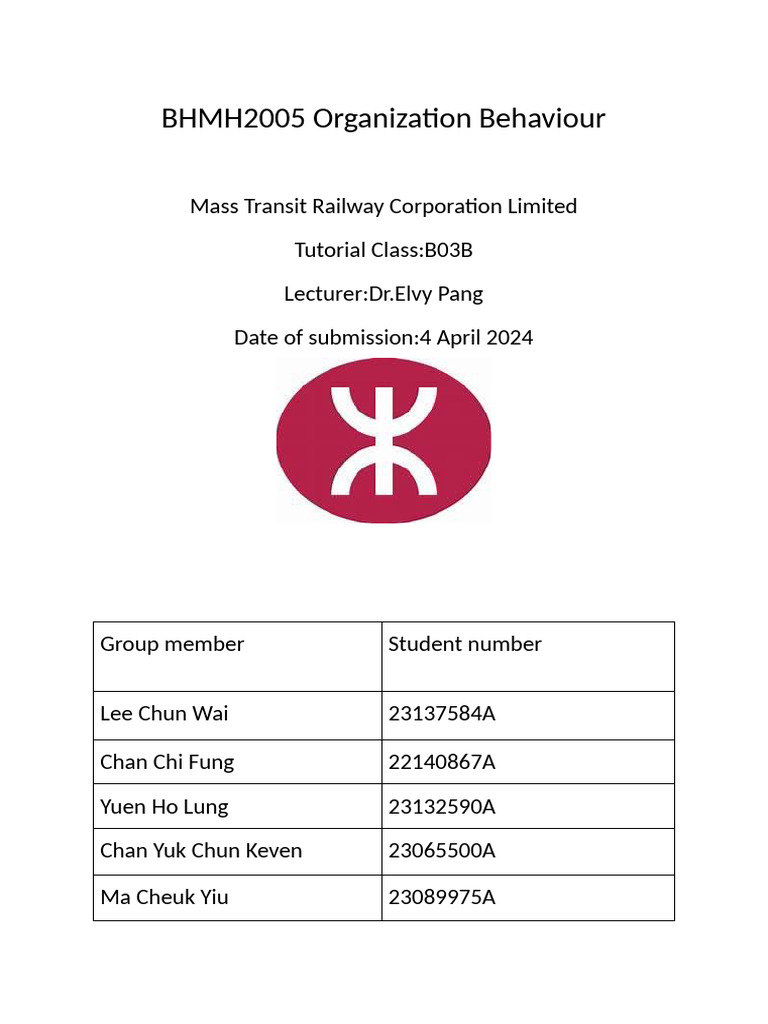 BHMH2005 Organization Behaviour | PDF | Computers | Technology & Engineering