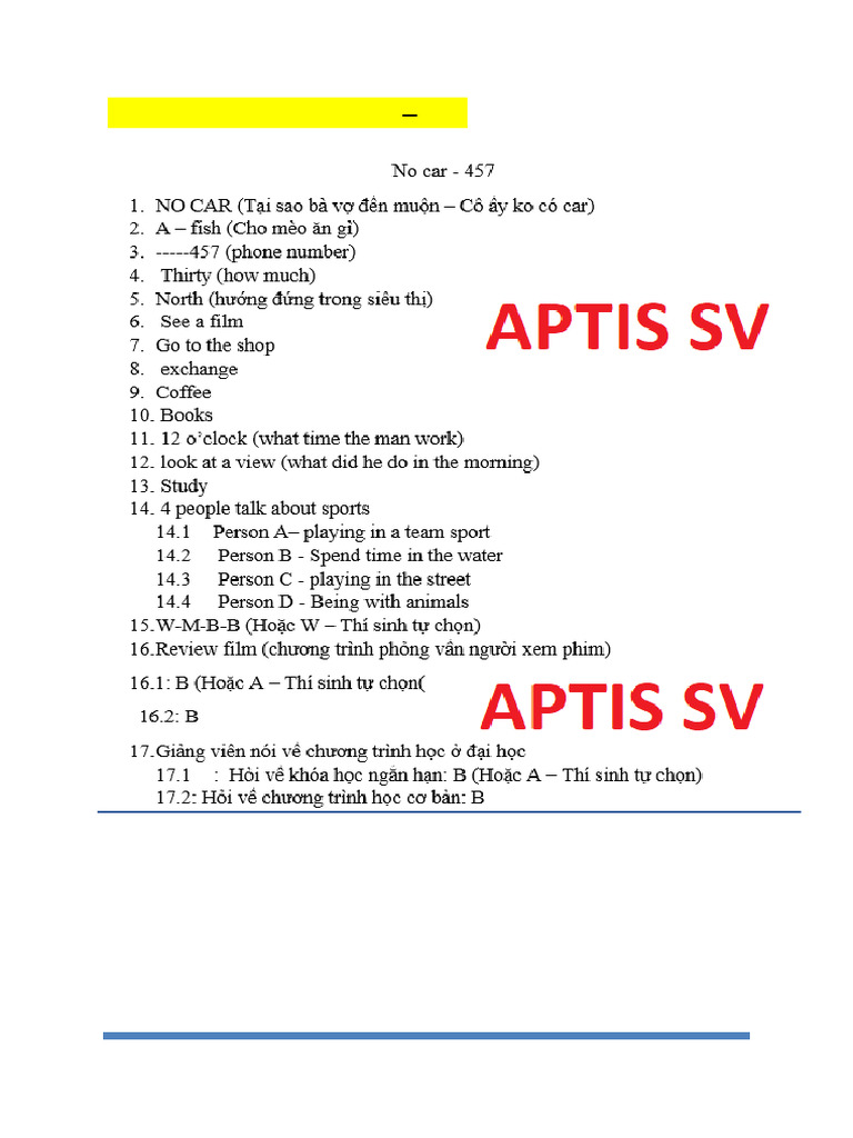 Key Lis Aptis | PDF