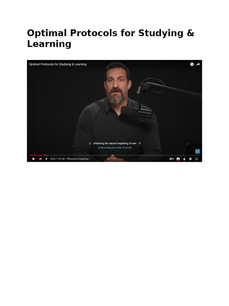 Optimal Protocols for Studying & Learning | PDF