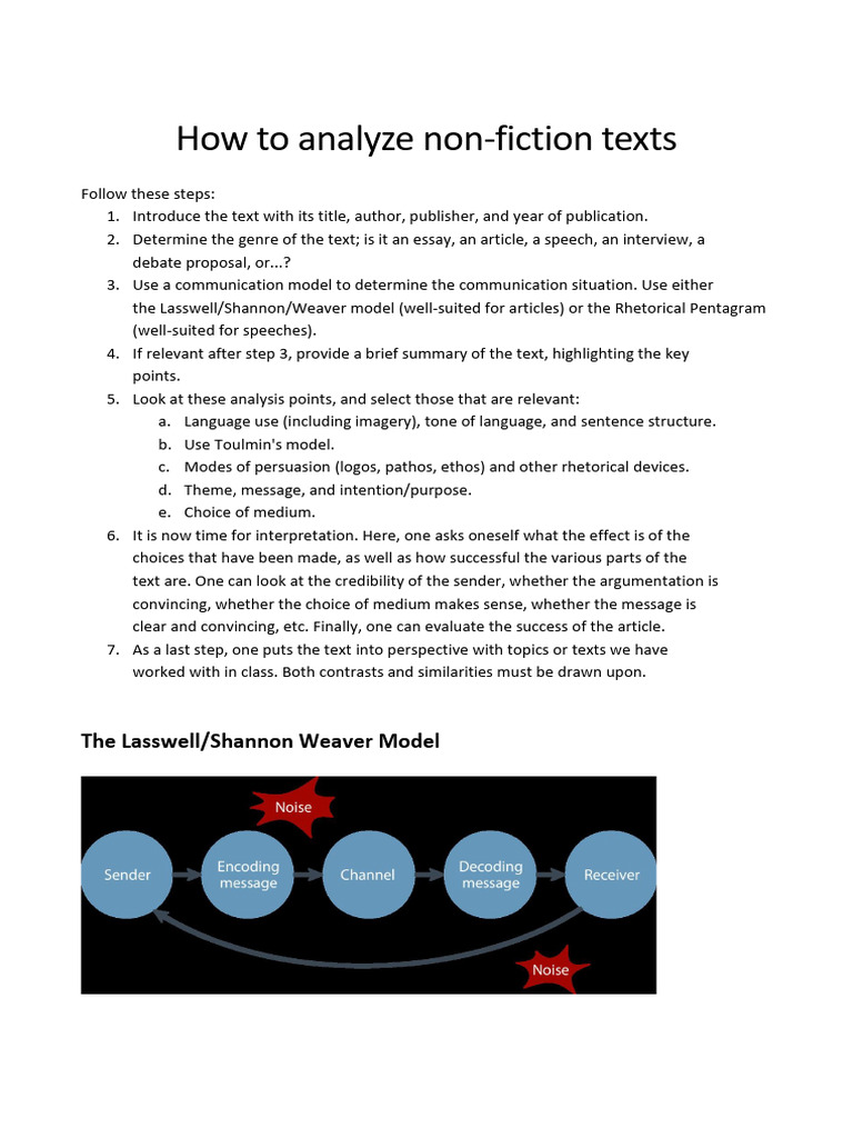 Analyzing Non-Fiction Texts Guide | PDF | Argument | Communication