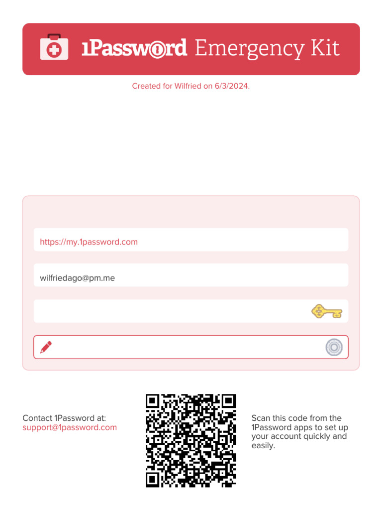 1password Emergency Kit A3-3EMW57-my | PDF