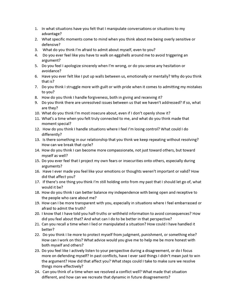 Questions (1) | PDF | Anger | Forgiveness