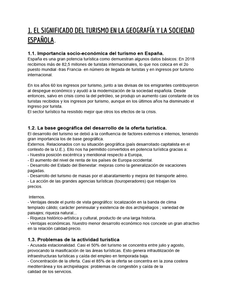 El Turismo en España | PDF | Turismo | España