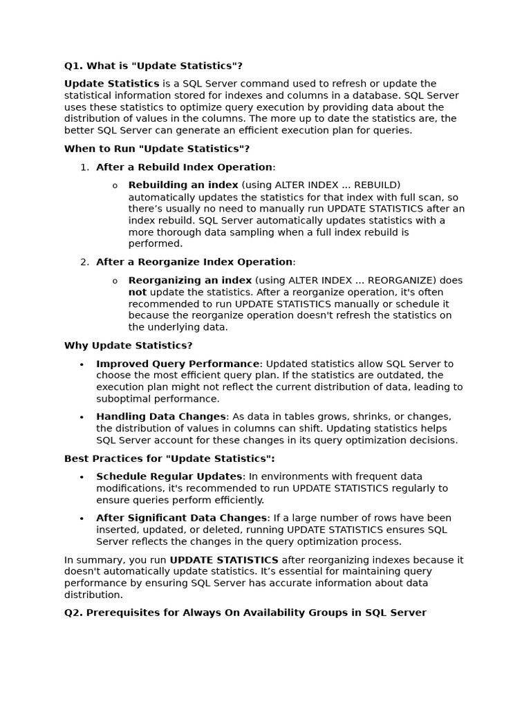 Interview Question and Answer | PDF | Database Index | Microsoft Sql Server