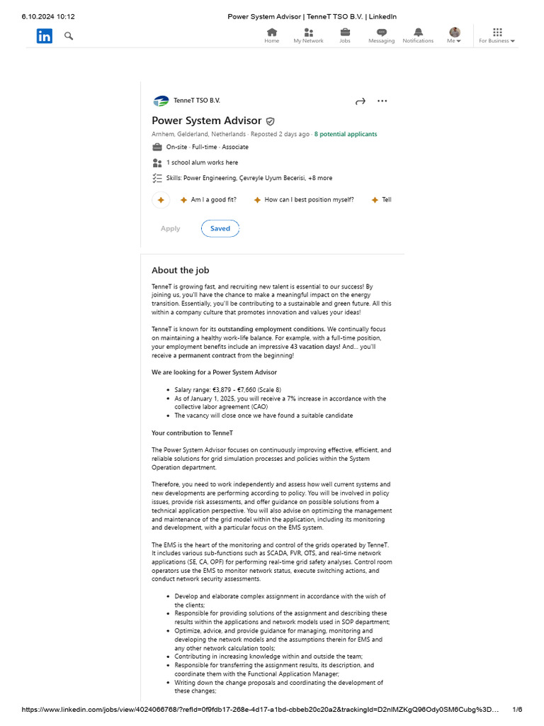 Power System Advisor - TenneT TSO B.V. - LinkedIn | PDF | Employment ...
