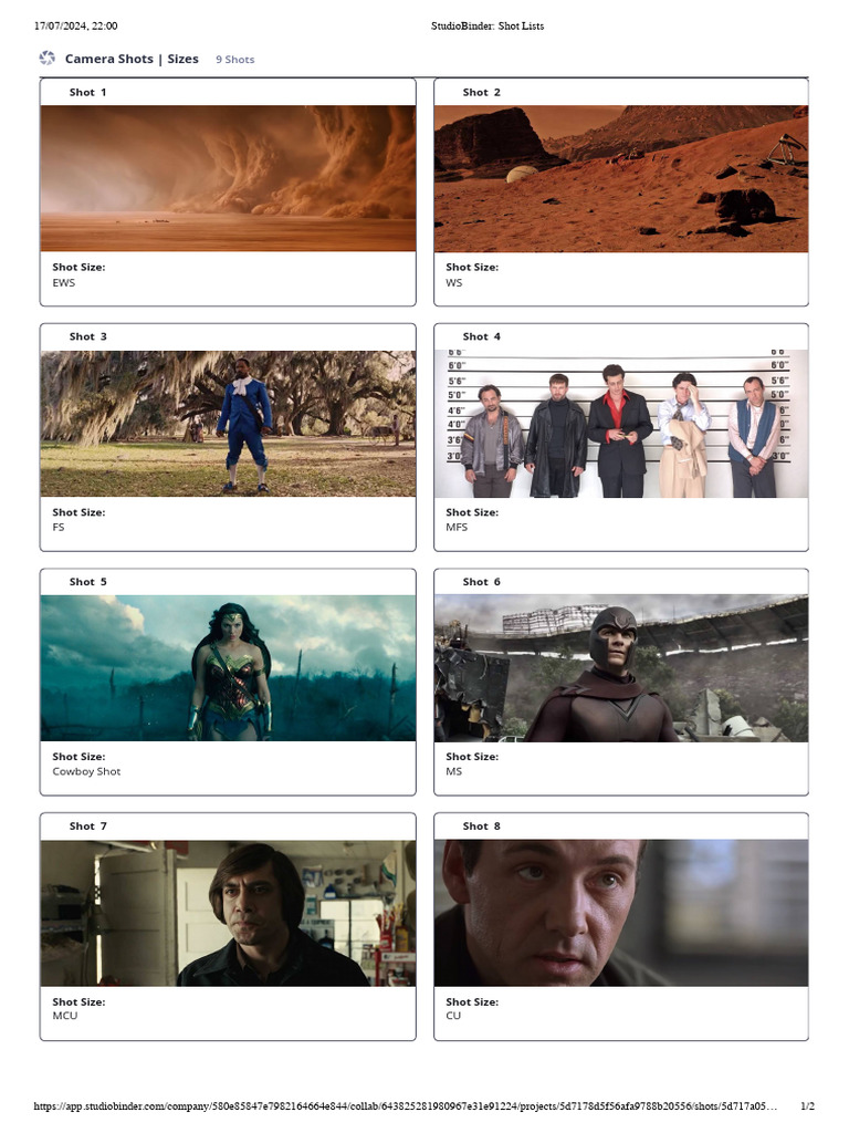 StudioBinder_ Shot Lists | PDF