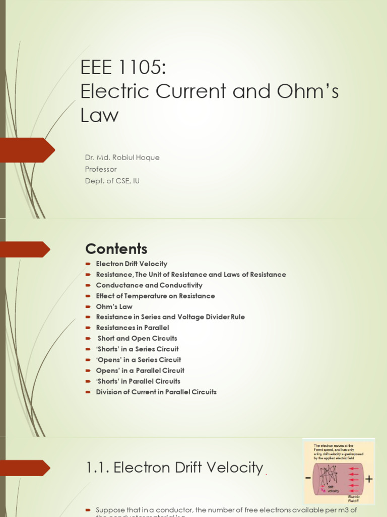 EEE Chapter 1, Ohms Law PDF | PDF