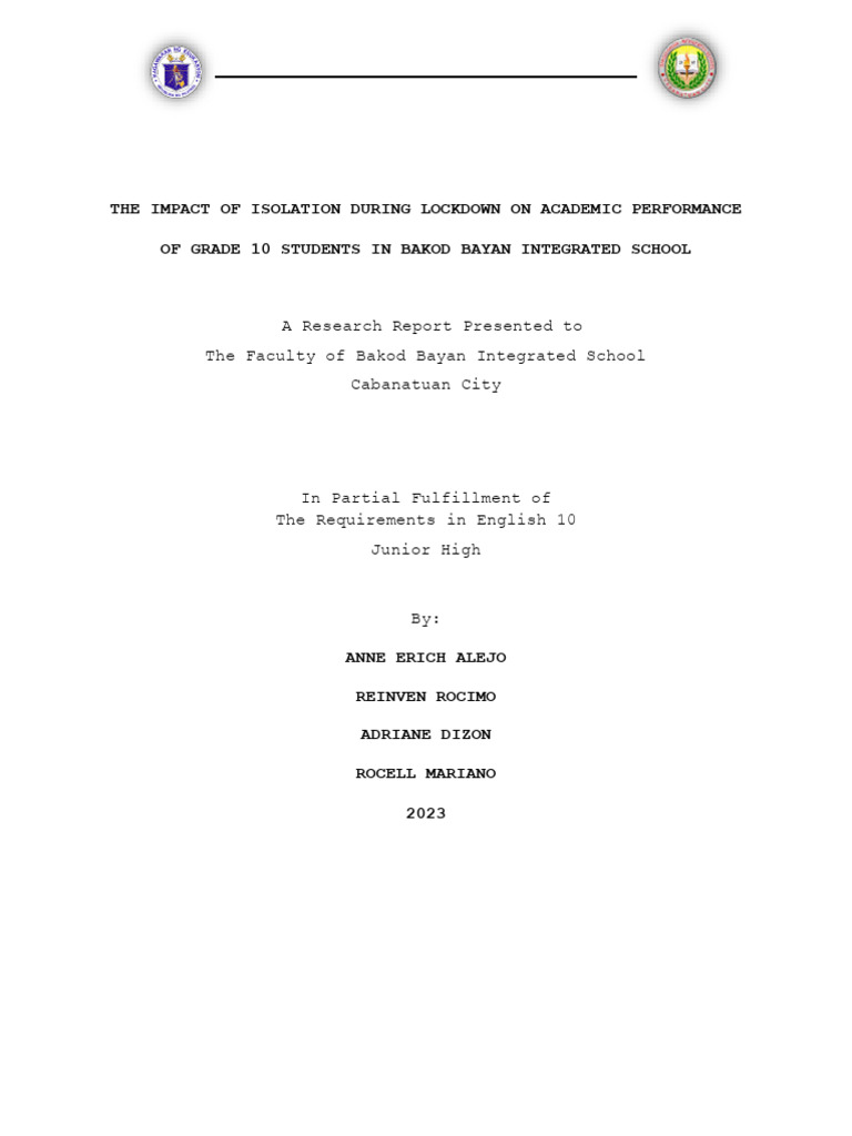 Grade 10 Research English | PDF | Mental Health | Psychology