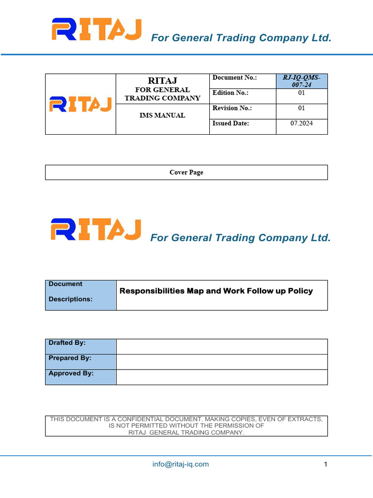 7-Responsibilities Map and Work Follow up Policy-compressed | PDF ...