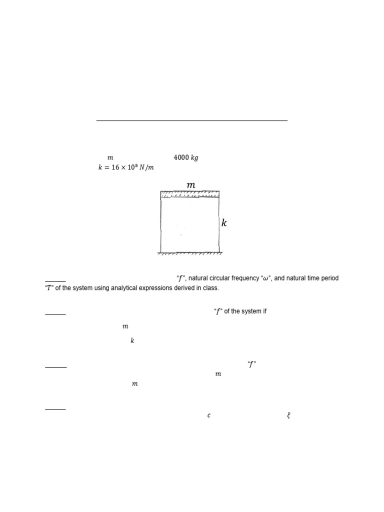 Structural Dynamics Assignment | PDF | Damping | Mechanics