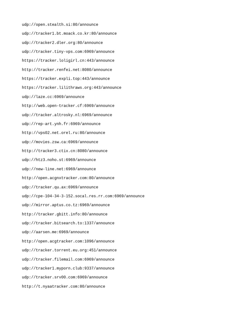 Comprehensive Tracker List | PDF