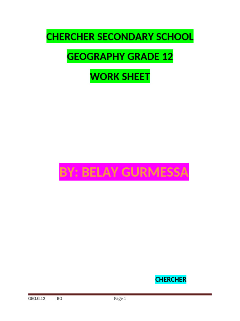 geo grade 12 | PDF | Africa | Geography