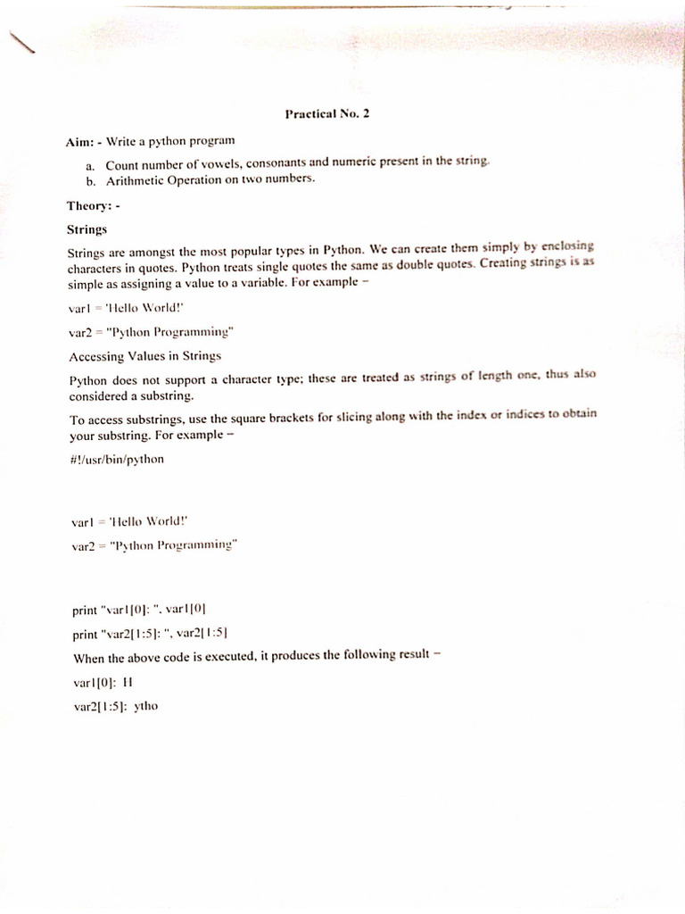 practical 2 python | PDF
