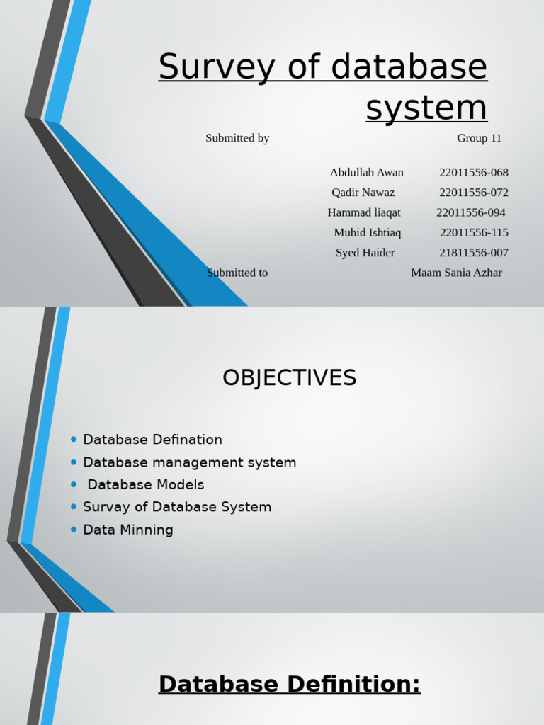 Survey of Database System | PDF | Databases | Sql