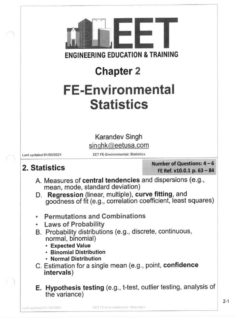 Chapter 2 FE-Environmental Statistics | PDF