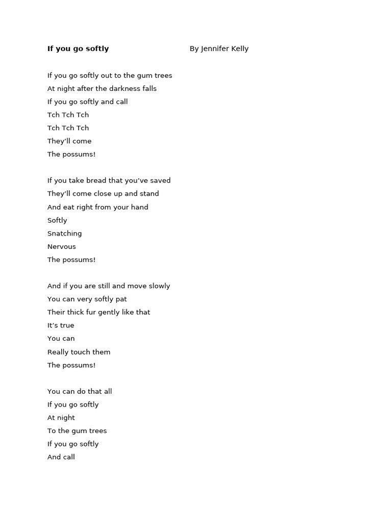 Softly Approaching Possums at Night | PDF | Language Arts & Discipline