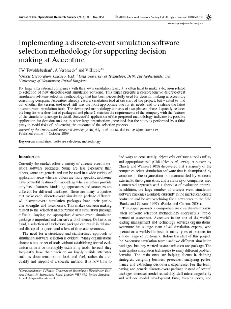 Jors 2009 119 | PDF | Simulation | Methodology