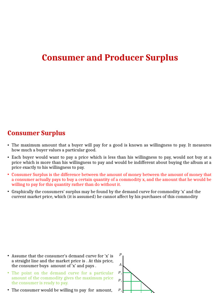 Consumer and Producer Surplus | PDF | Economic Surplus | Demand