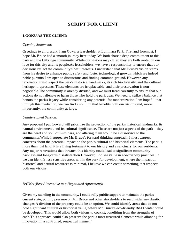 Script For Client Problem B | PDF | Natural Environment | Environmental ...