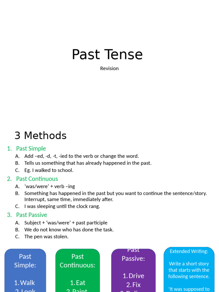 Past Tense Revision 6B1 | PDF