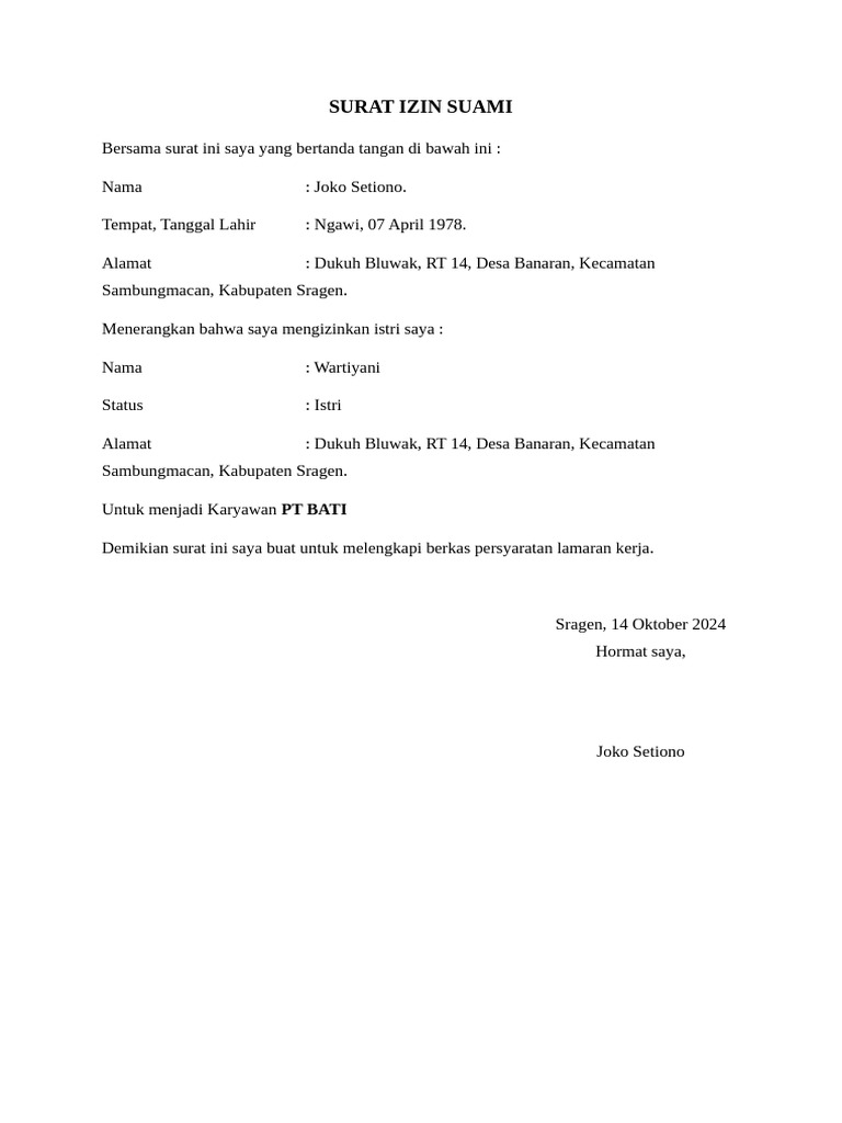 Surat Izin Suami | PDF