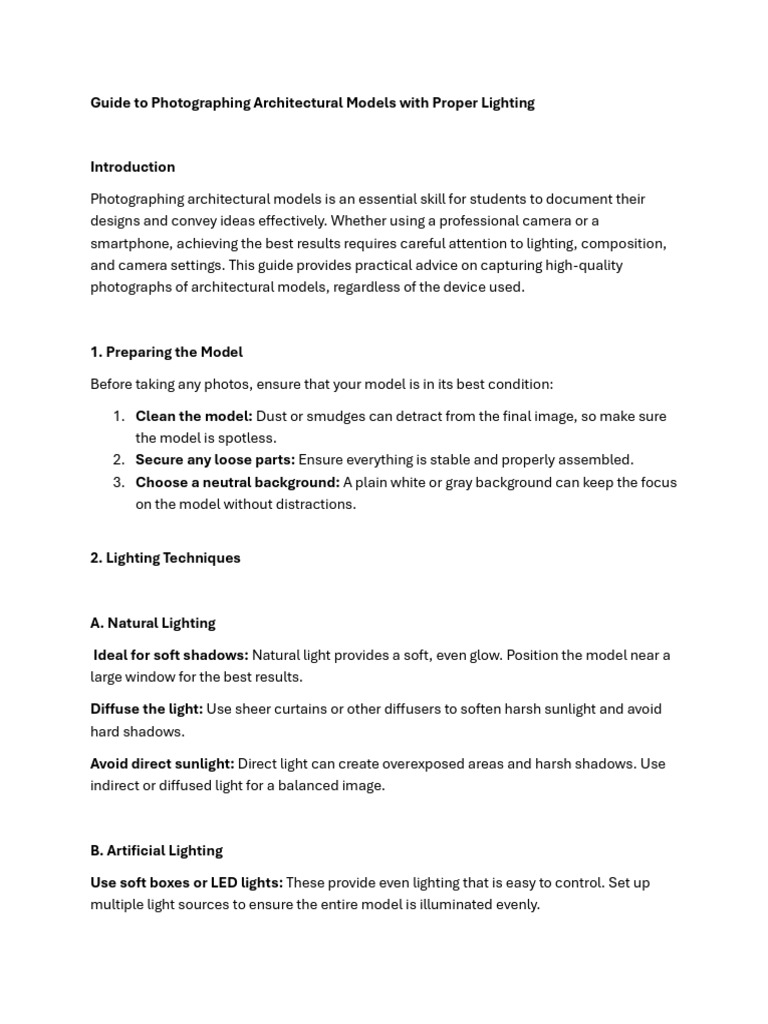 Model Photography Document | PDF | Exposure (Photography) | Camera