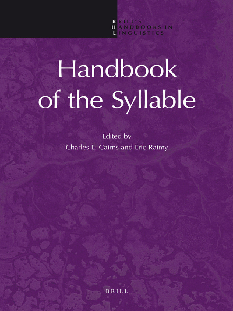 Handbook of The Syllable (Brills Handbooks in Linguistics) (Charles E ...