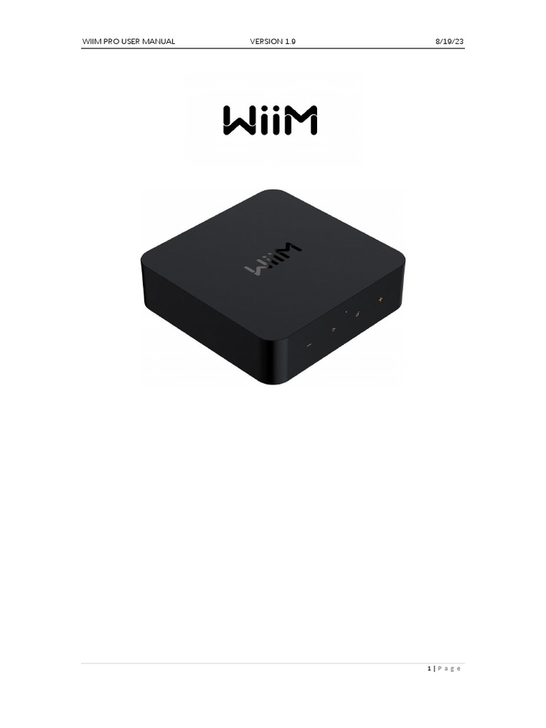WiiM Pro User Manual Version 1.9 | PDF | Amazon Echo | Spotify