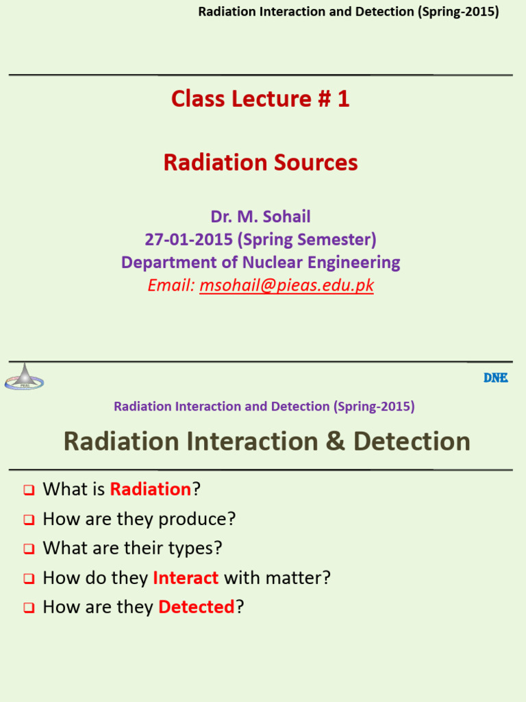 RID_Lec#1 | PDF | Radioactive Decay | Ionizing Radiation