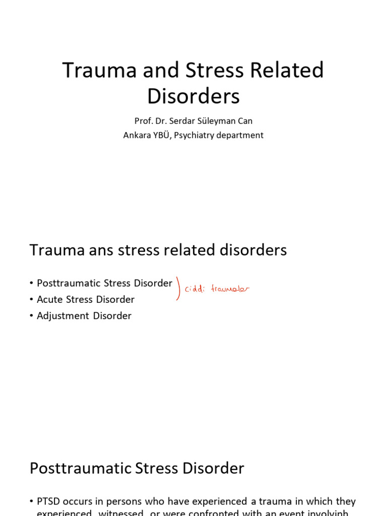 Trauma and Stress Related Disorders | PDF | Mental Disorder | Stress ...