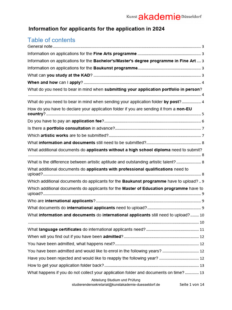 2024 Application Guide for KAD Programs | PDF | Academic Degree ...
