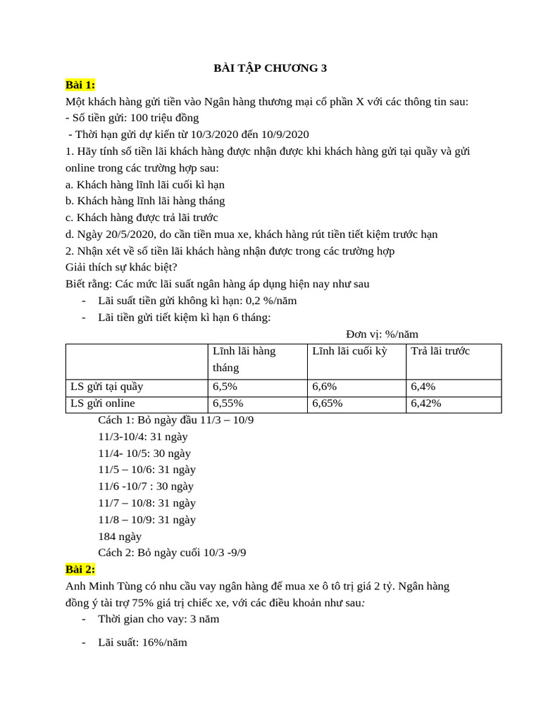 BT Chương 3 SV | PDF