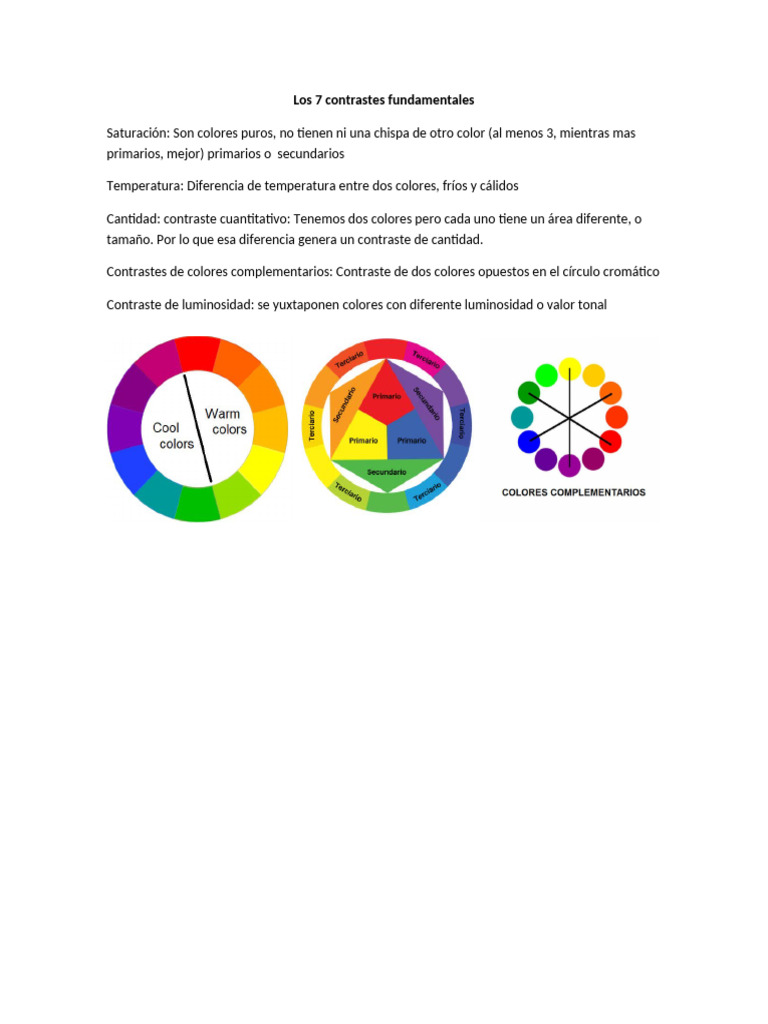 Los 7 contrastes fundamentales del color | PDF