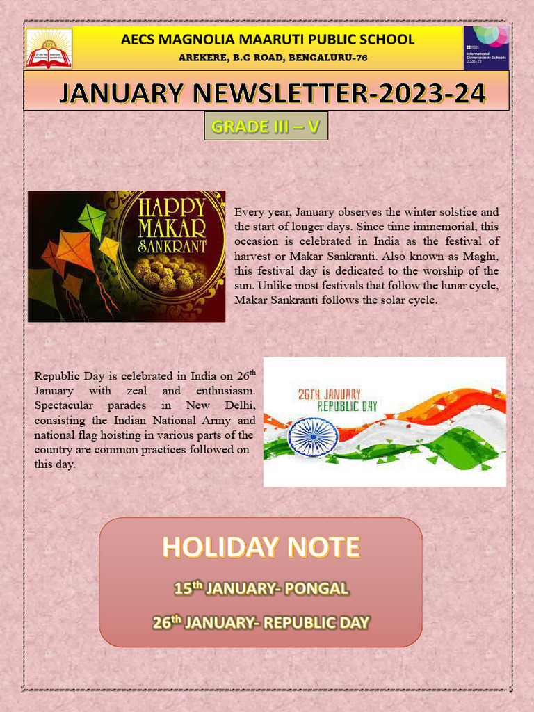 January Newsletter Iii - V 2023 - 24 | PDF